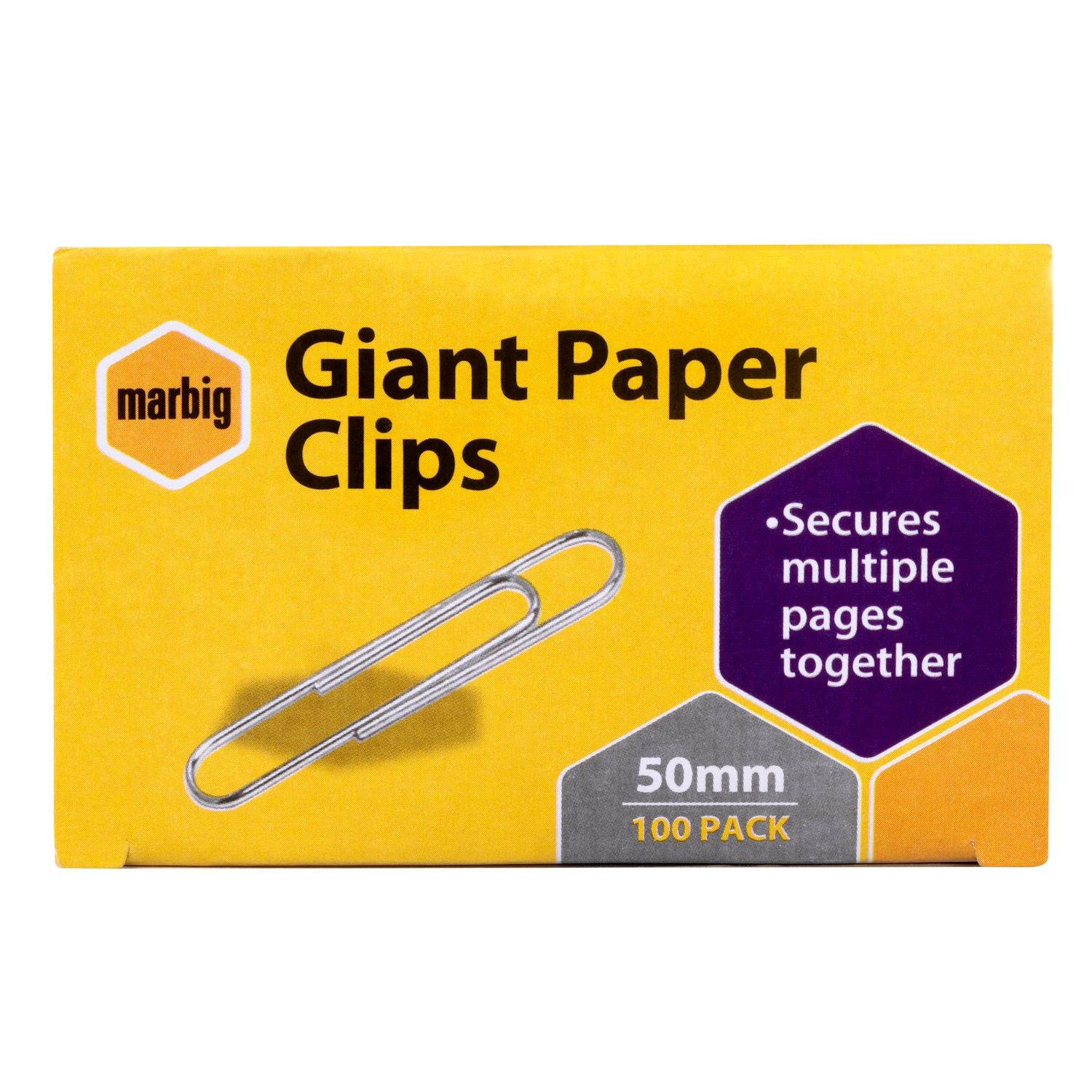 Marbig Paper Clips 50mm Giant Box 100 - Blue Ink Group