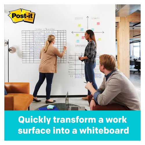 Post-It Dry Erase Whiteboard Surface 2400mm x 1200mm - Blue Ink Group